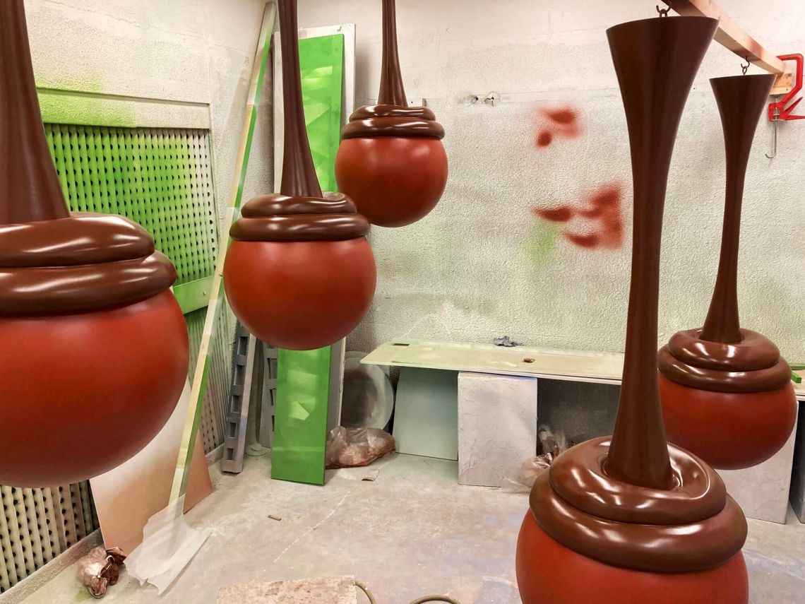 Giant chocolate ball props | Spur Creative